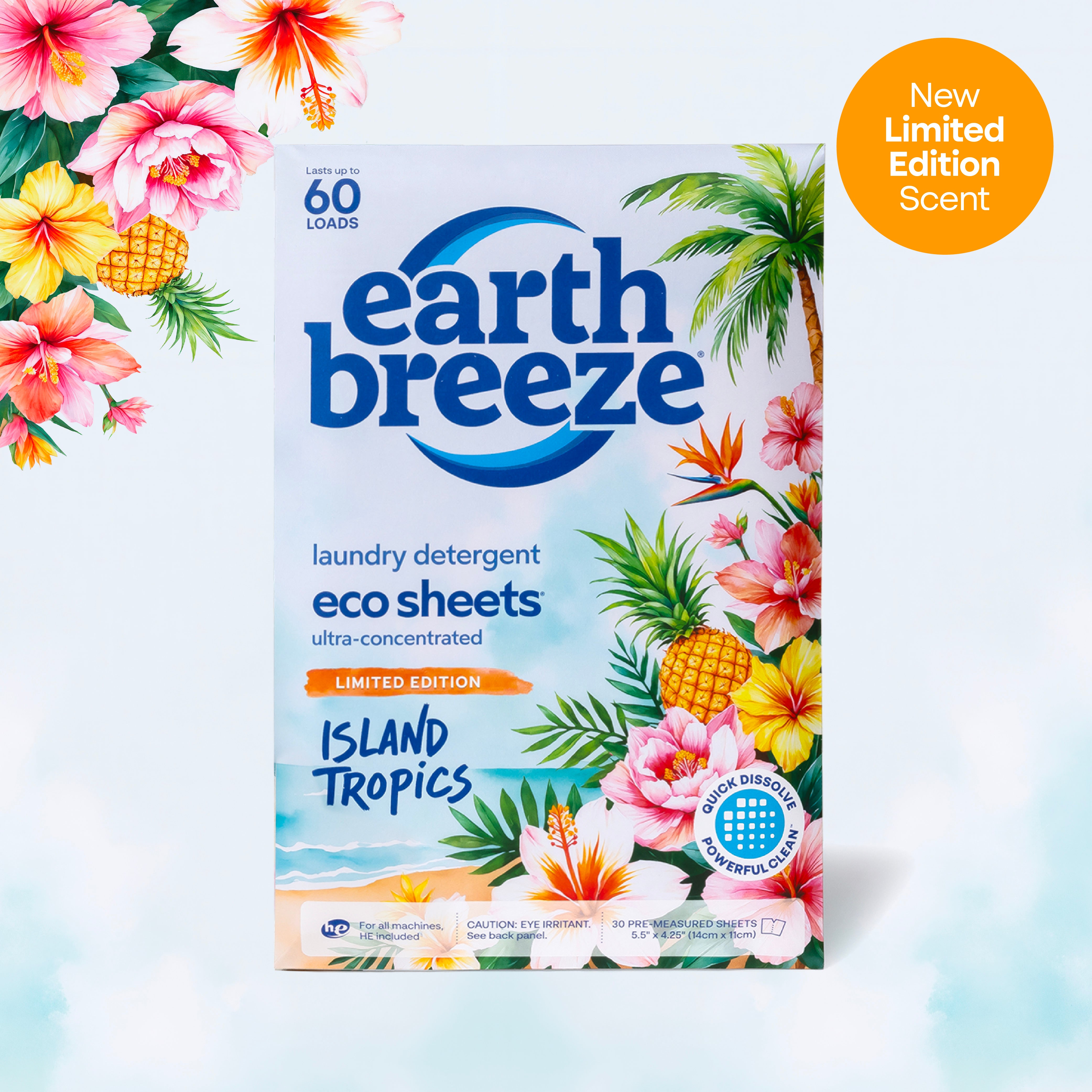 Island Tropics Laundry Detergent Eco Sheets – Earth Breeze